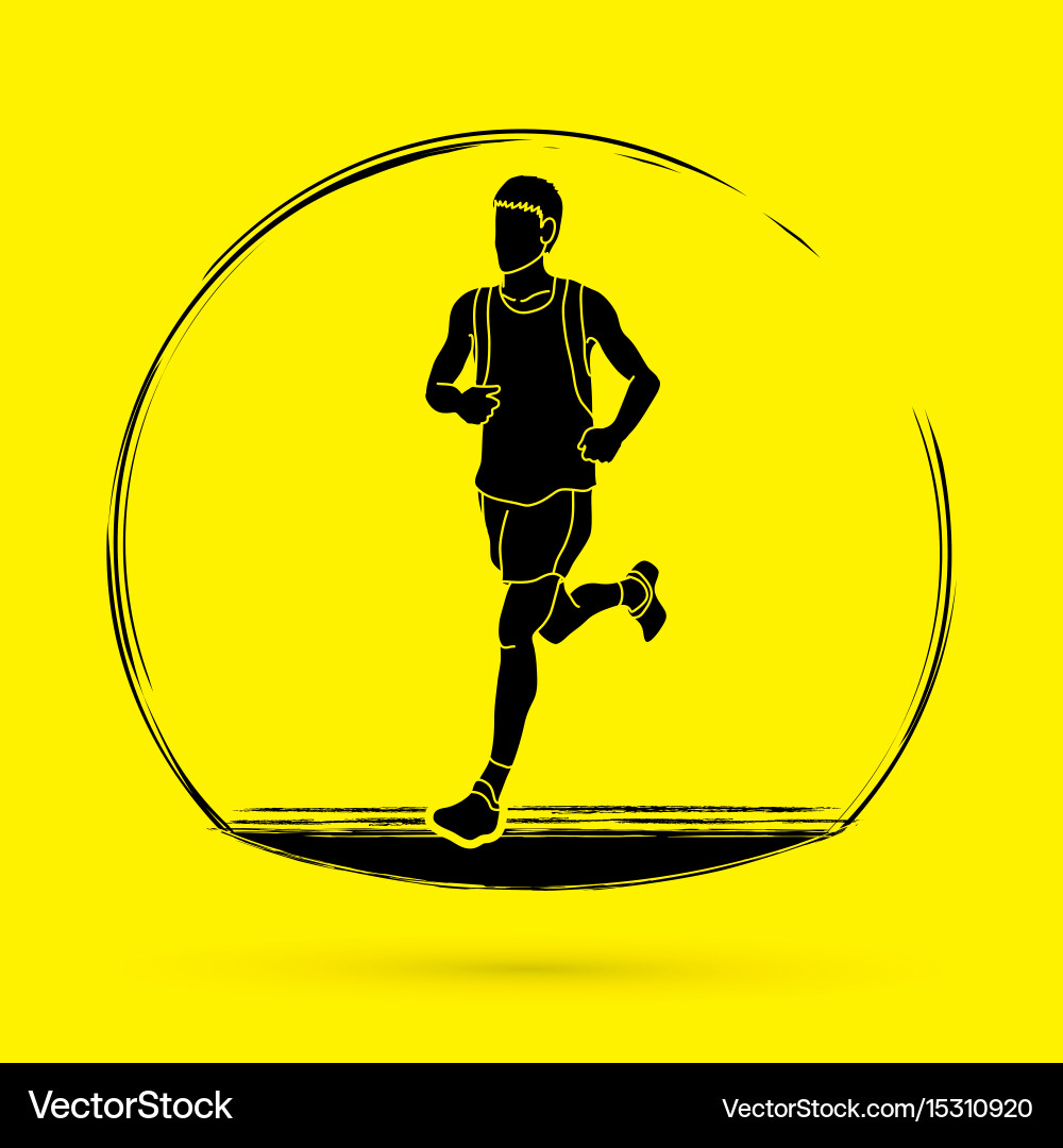 Running man sport sprinter marathon runner g Vector Image