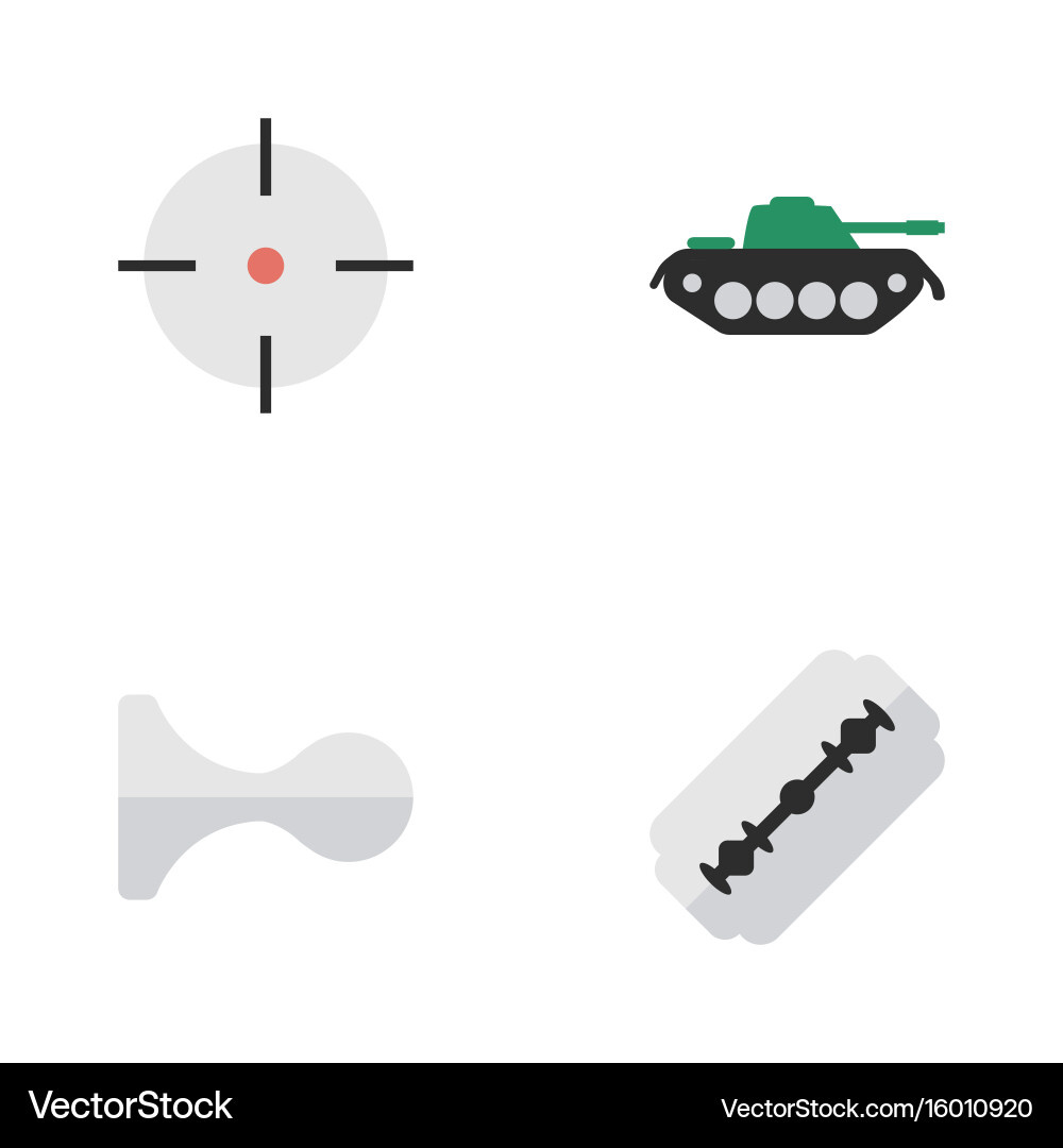 Set of simple offense icons elements hunting Vector Image