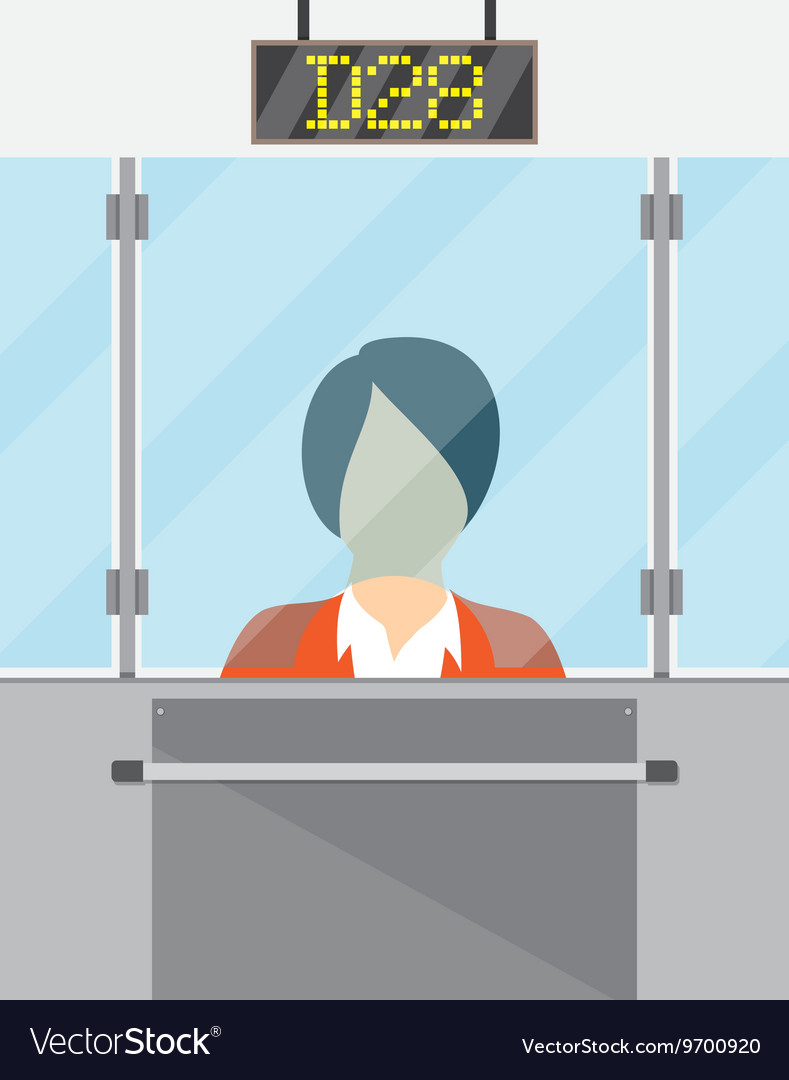 Teller behind the window Royalty Free Vector Image