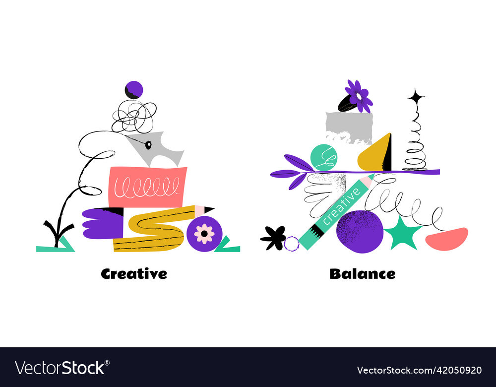 Two modern with stacked Royalty Free Vector Image