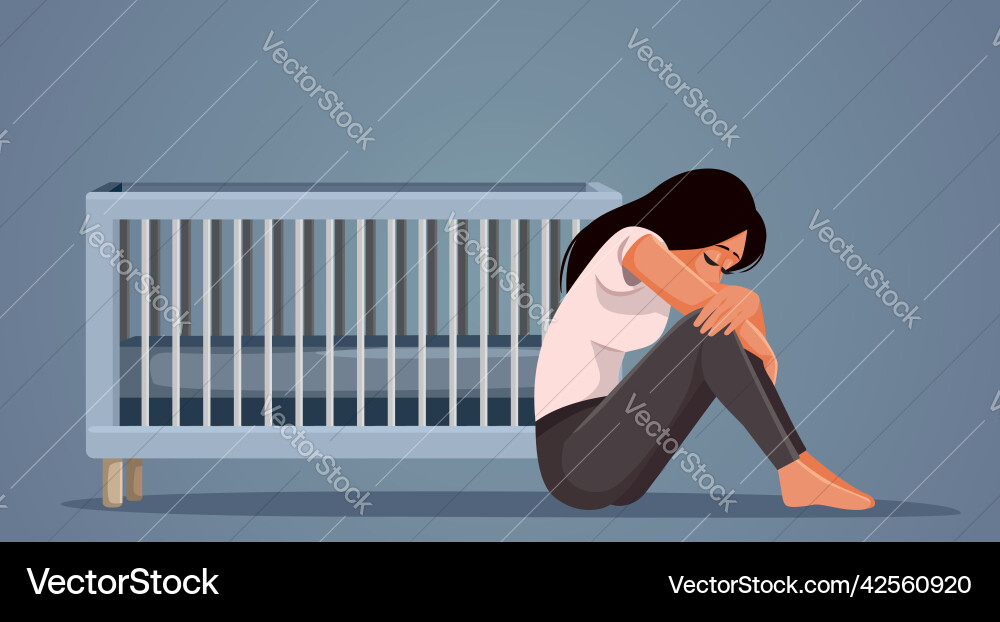 Woman suffering from postpartum depression Vector Image