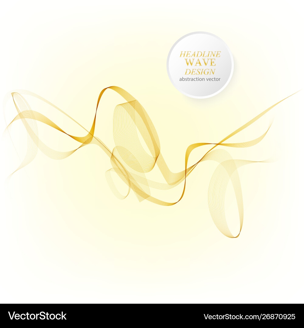 Abstract wave lines gold color isolated on white Vector Image