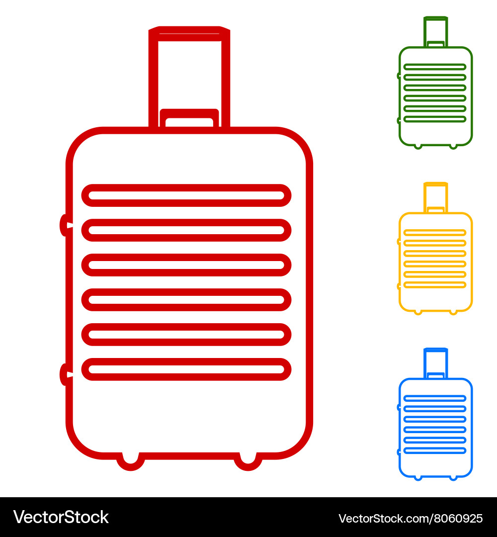 Baggage set of line icons Royalty Free Vector Image