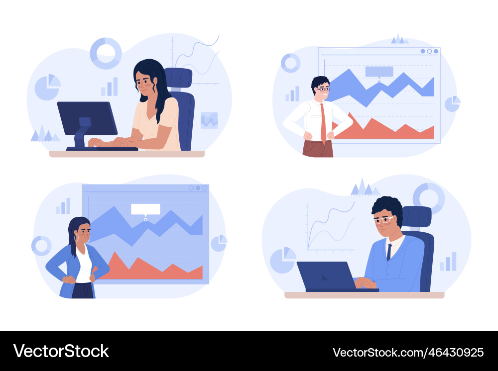 Business analysts department flat concept spot Vector Image
