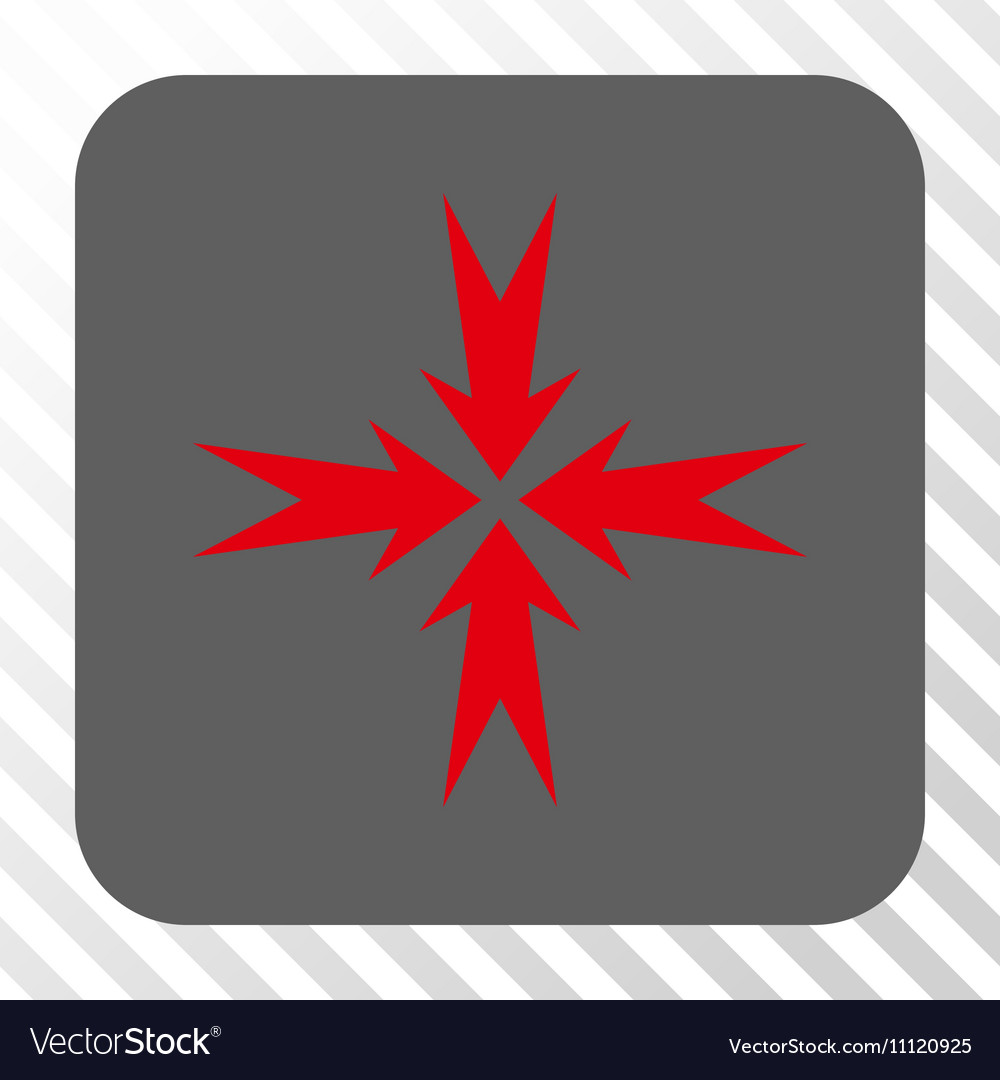 Compression arrows rounded square button Vector Image