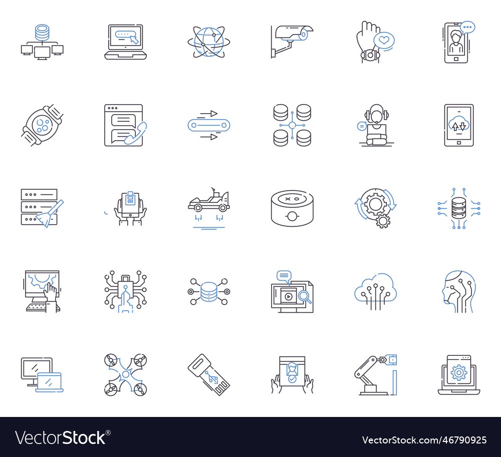 Devices line icons collection smartph tablet Vector Image Devices line icons collection smartph tablet Vector Image