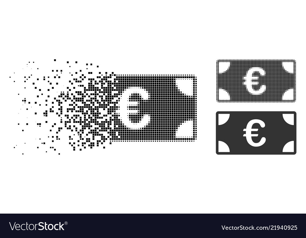 Dust dotted halftone euro banknote icon Royalty Free Vector Dust dotted halftone euro banknote icon Royalty Free Vector