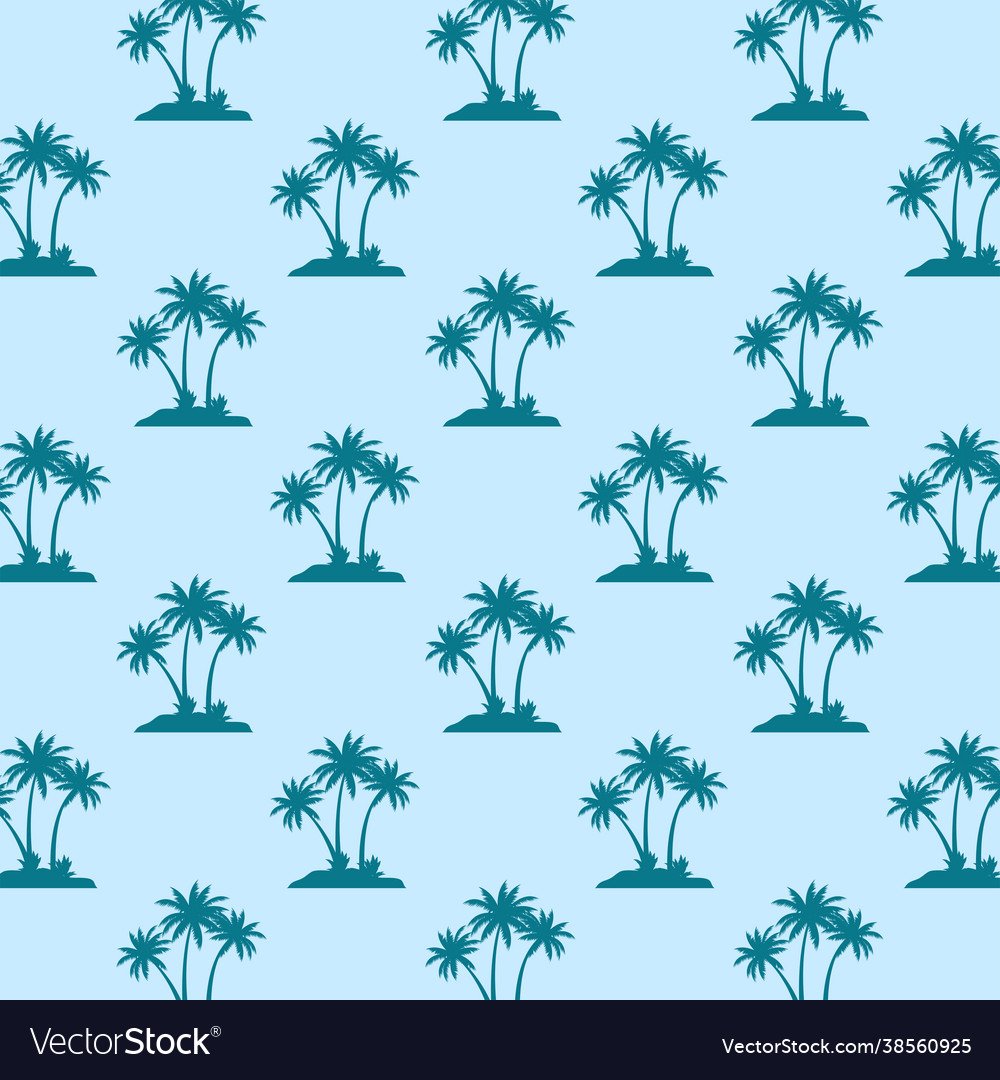 Flat palm trees seamless pattern Royalty Free Vector Image