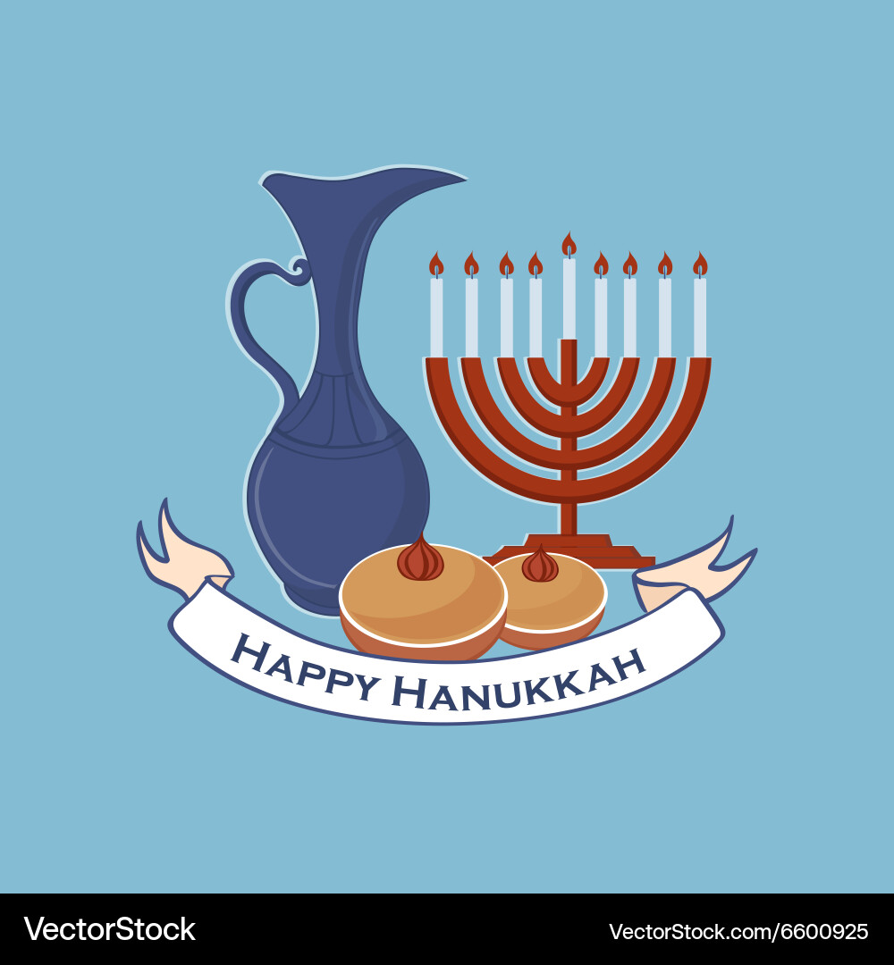 Hand sketched happy hanukkah logotype Royalty Free Vector