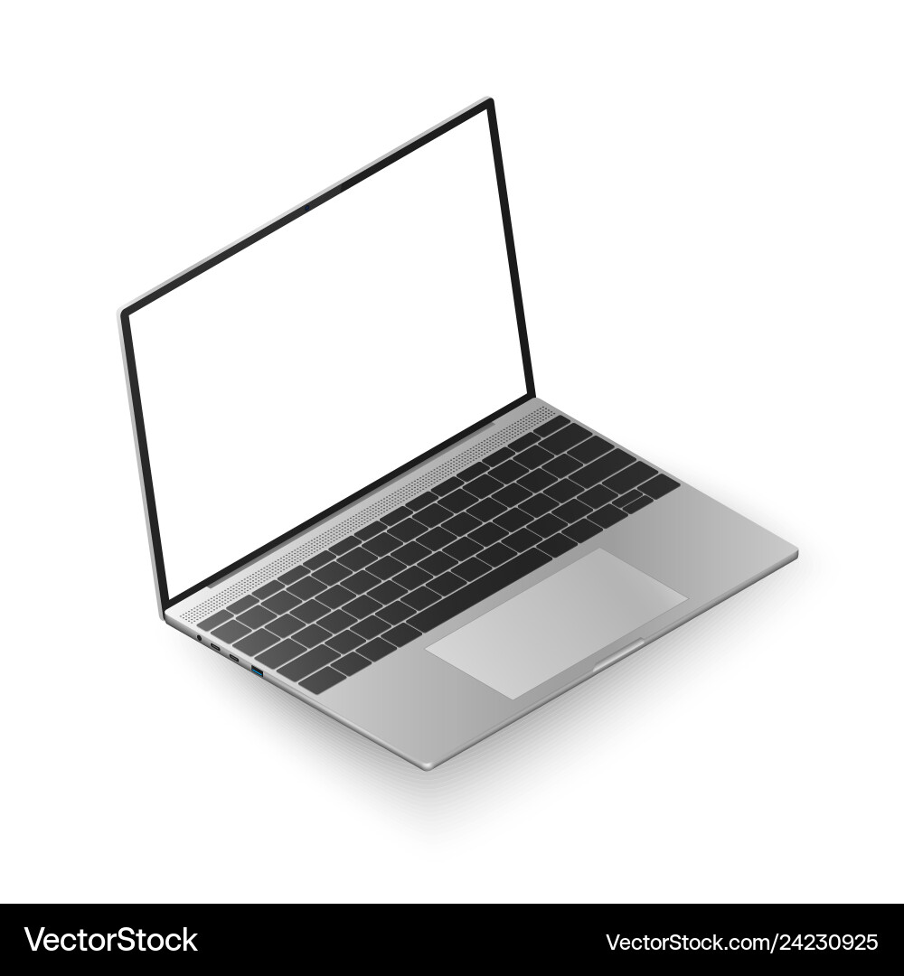 Laptop isometric view realistic laptop with white Vector Image
