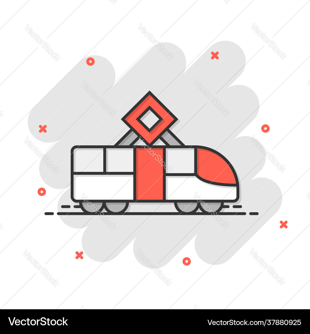 Metro icon in comic style train subway cartoon Vector Image