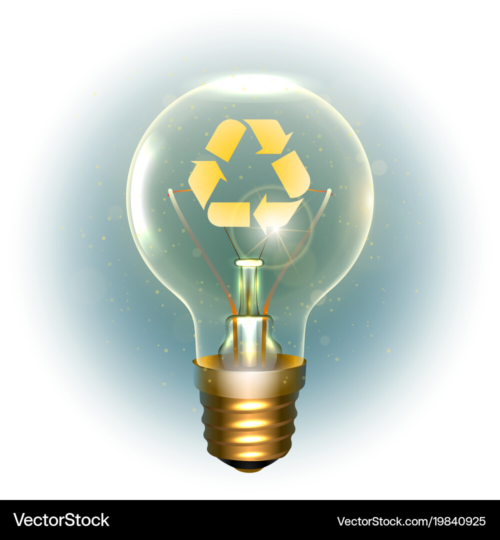 Realistic lamp with the symbol Royalty Free Vector Image