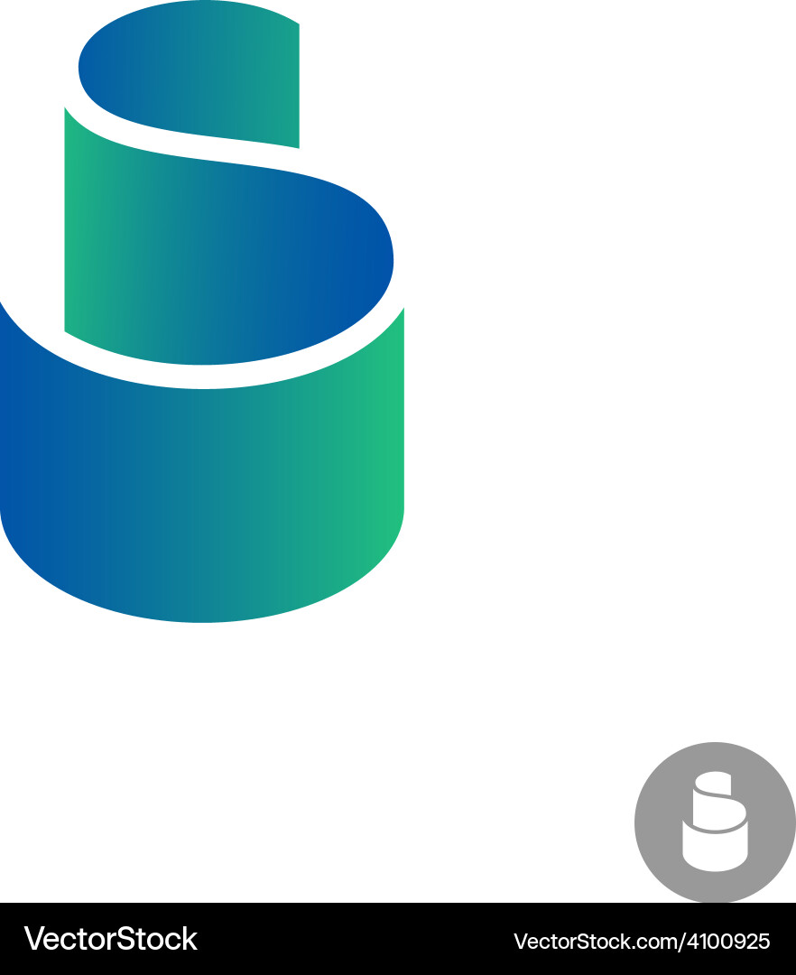 S letter color ribbon logo template Royalty Free Vector