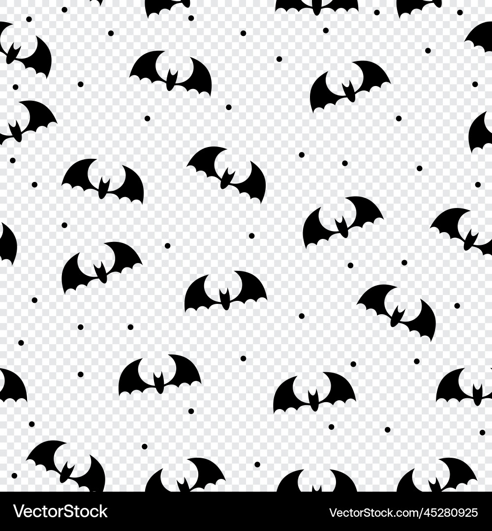 Seamless pattern with black bats bats silhouette Vector Image