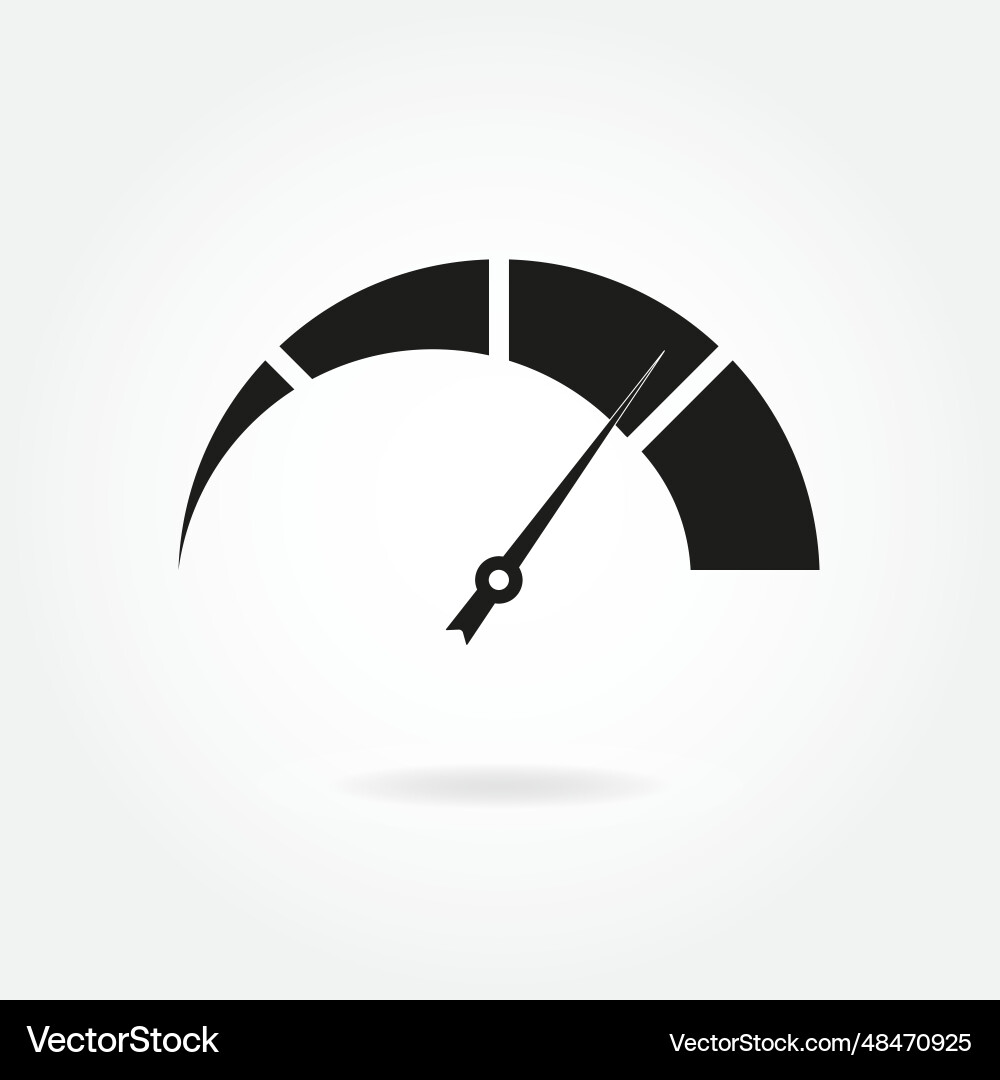 Speedometer icon with arrow meter and gauge Vector Image