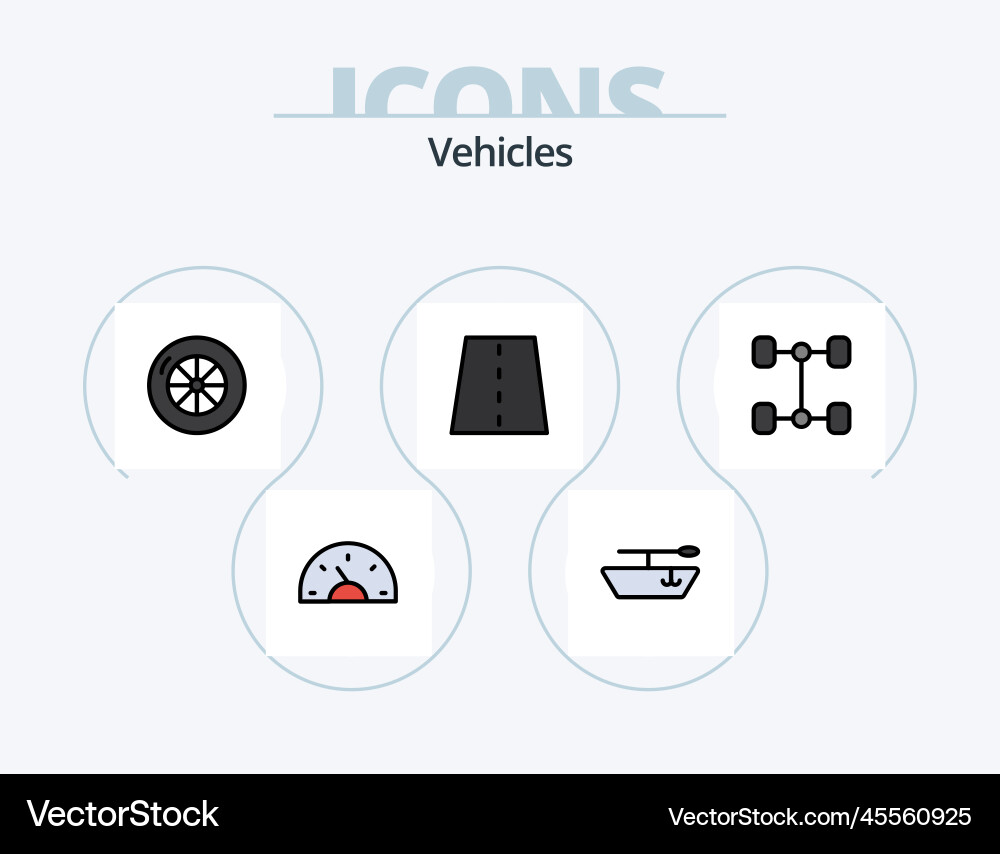 Vehicles line filled icon pack 5 icon design Vector Image