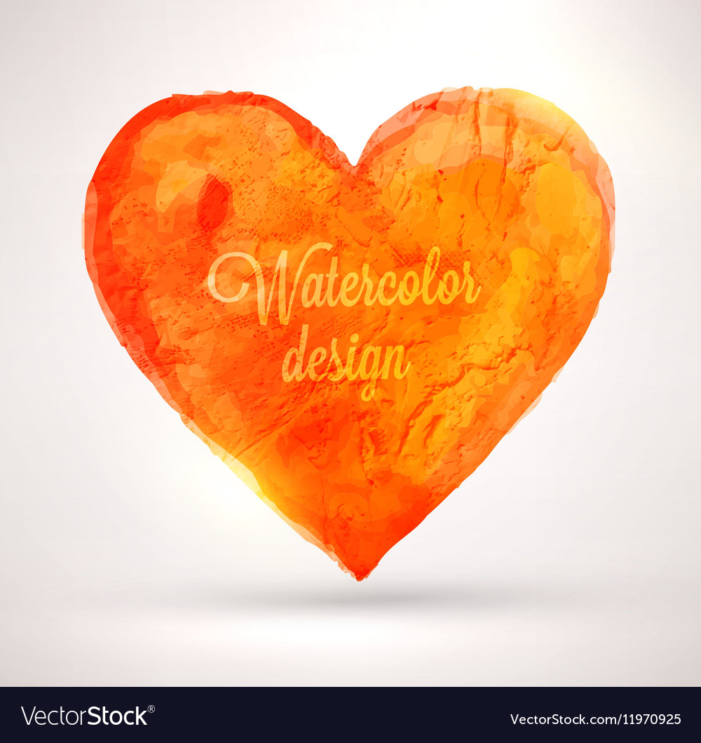 Watercolor love heart Royalty Free Vector Image