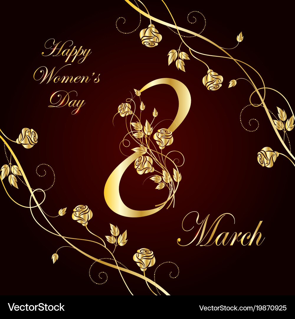 Womens day greeting card Royalty Free Vector Image