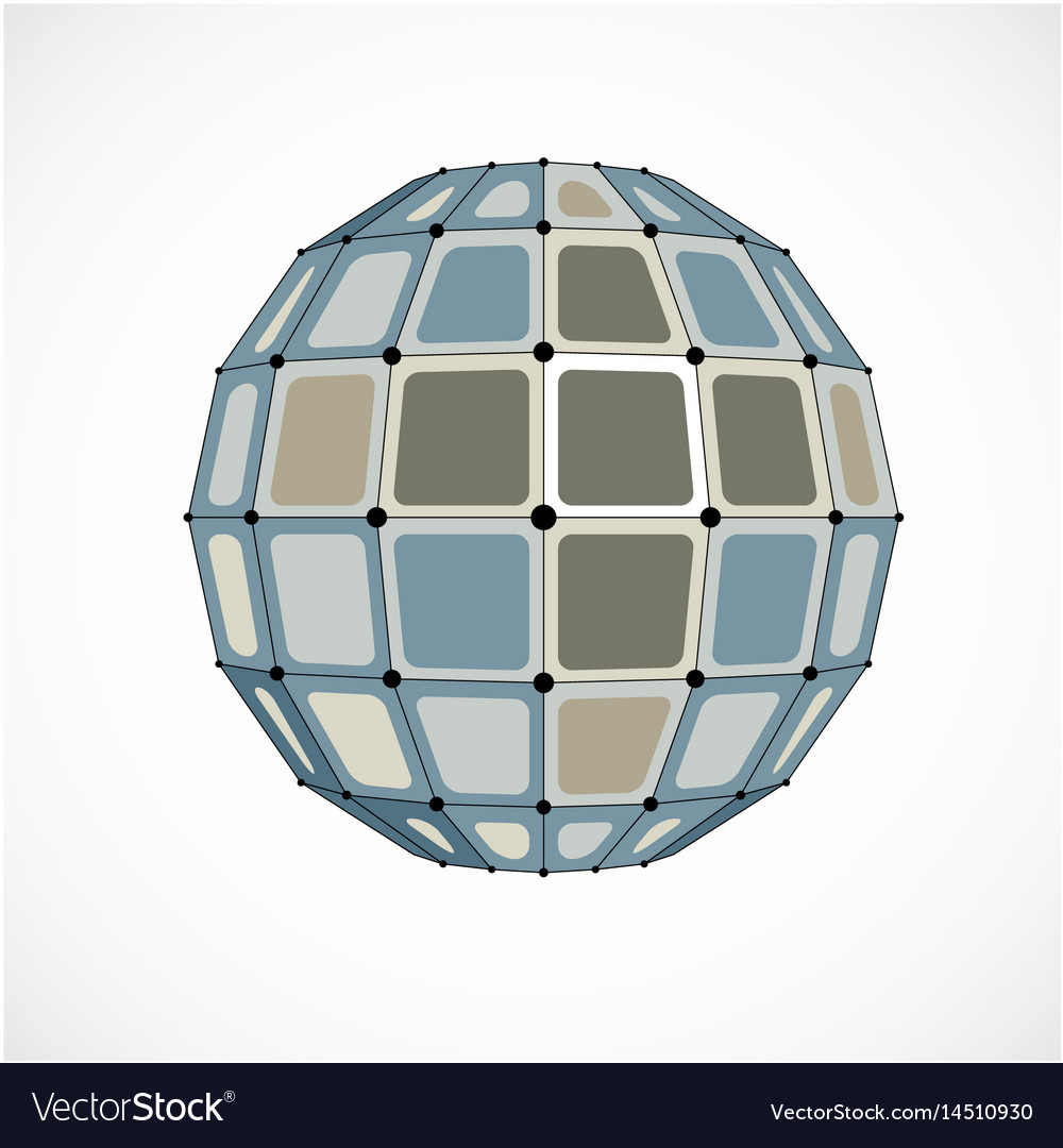 3d digital wireframe spherical object made using Vector Image