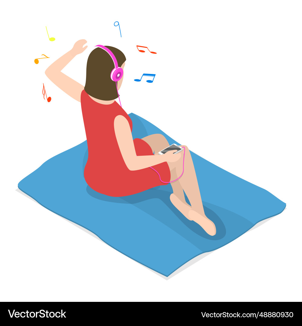 3d isometric flat of music Royalty Free Vector Image