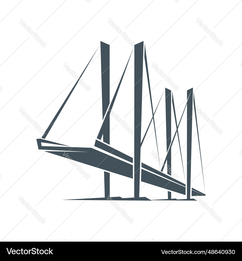 Bridge icon depicts a bridge spanning over water Vector Image