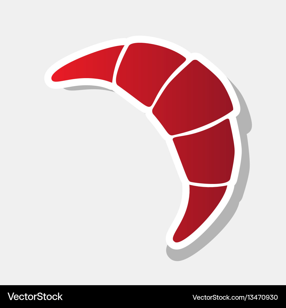 Croissant simple sign new year reddish Royalty Free Vector