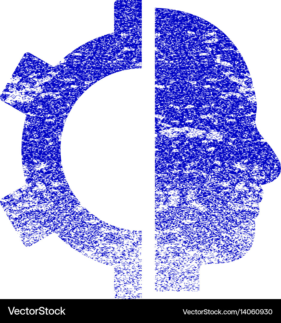 Cyborg gear grunge textured icon Royalty Free Vector Image