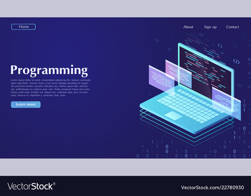 Development and software concept of programming Vector Image
