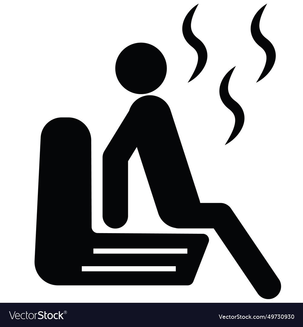 Man in sauna icon with dry heat sign steam Vector Image