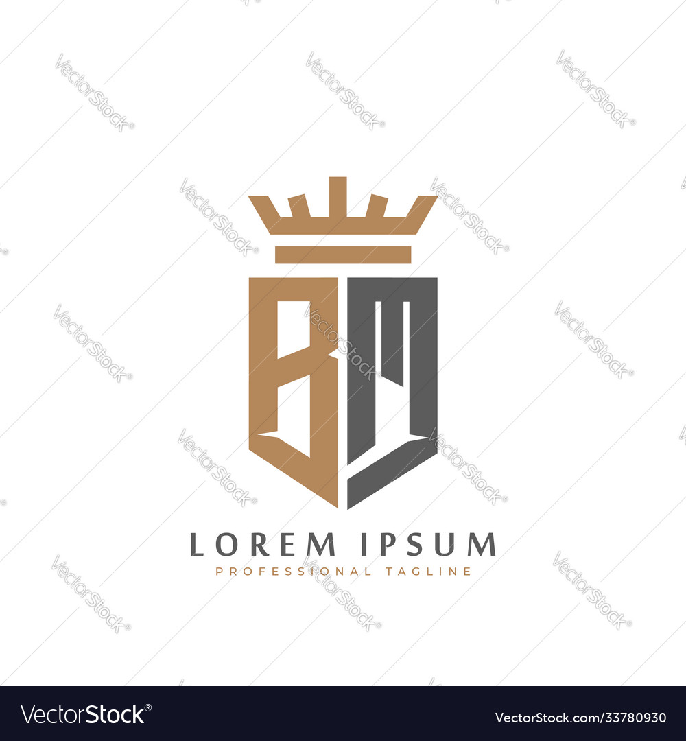 Premium bm monogram two letters elegant Royalty Free Vector