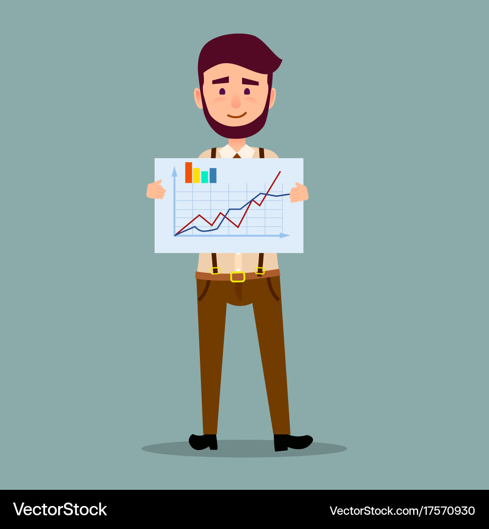 Presentation results of successful work concept Vector Image