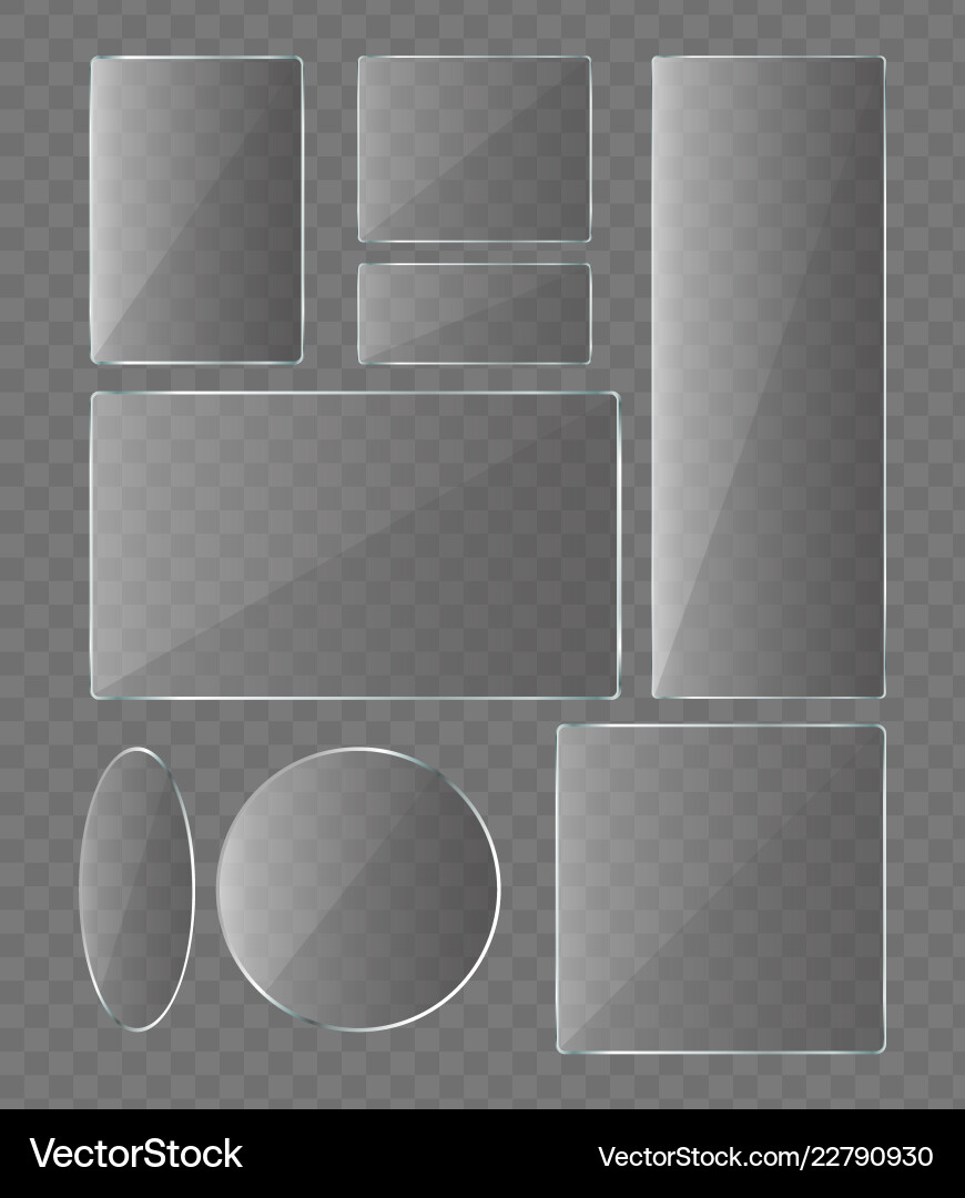 Set of glass plates Royalty Free Vector Image - VectorStock