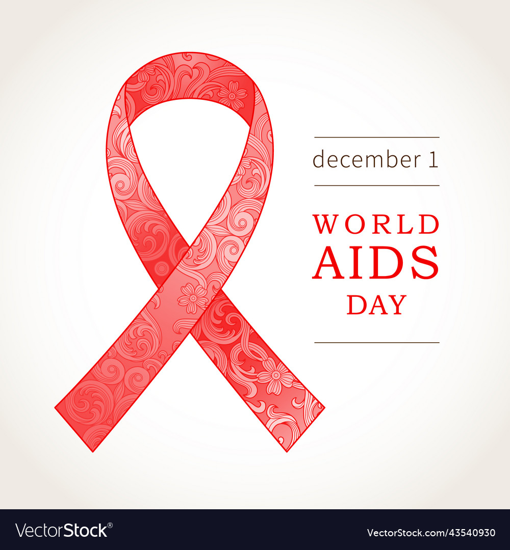 Symbol of world aids day december 1 red ribbon Vector Image