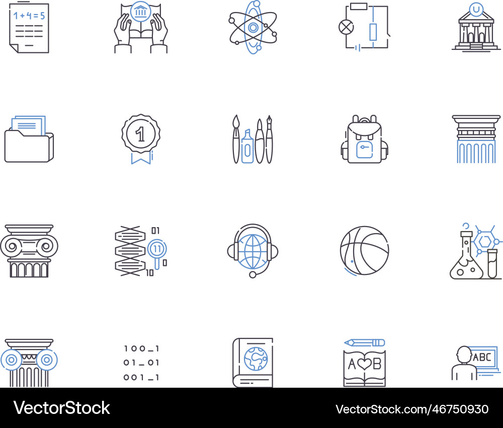 University outline icons collection Royalty Free Vector
