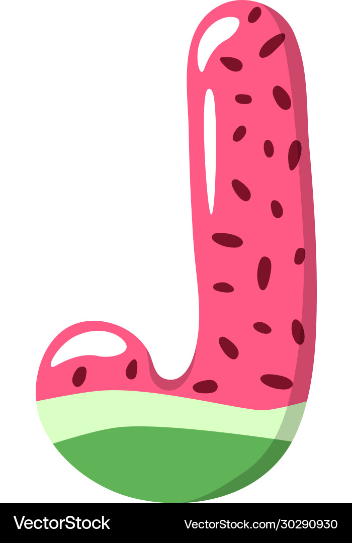 Watermelon alphabet sign on white background Vector Image