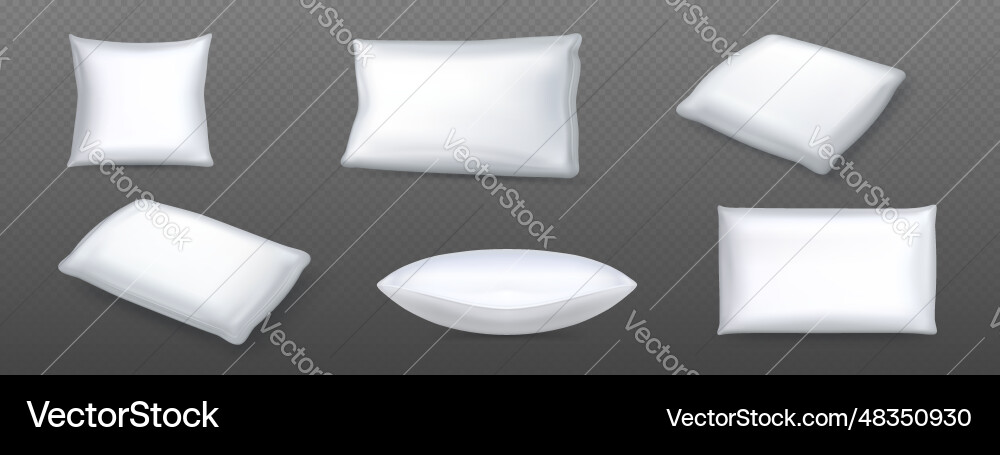 White rectangular and square pillows Royalty Free Vector