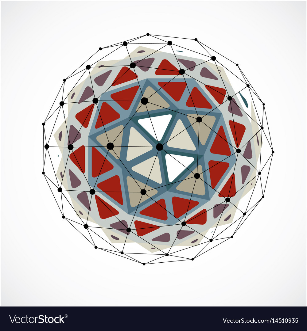 3d Digital Wireframe Spherical Object Made Using Vector Image