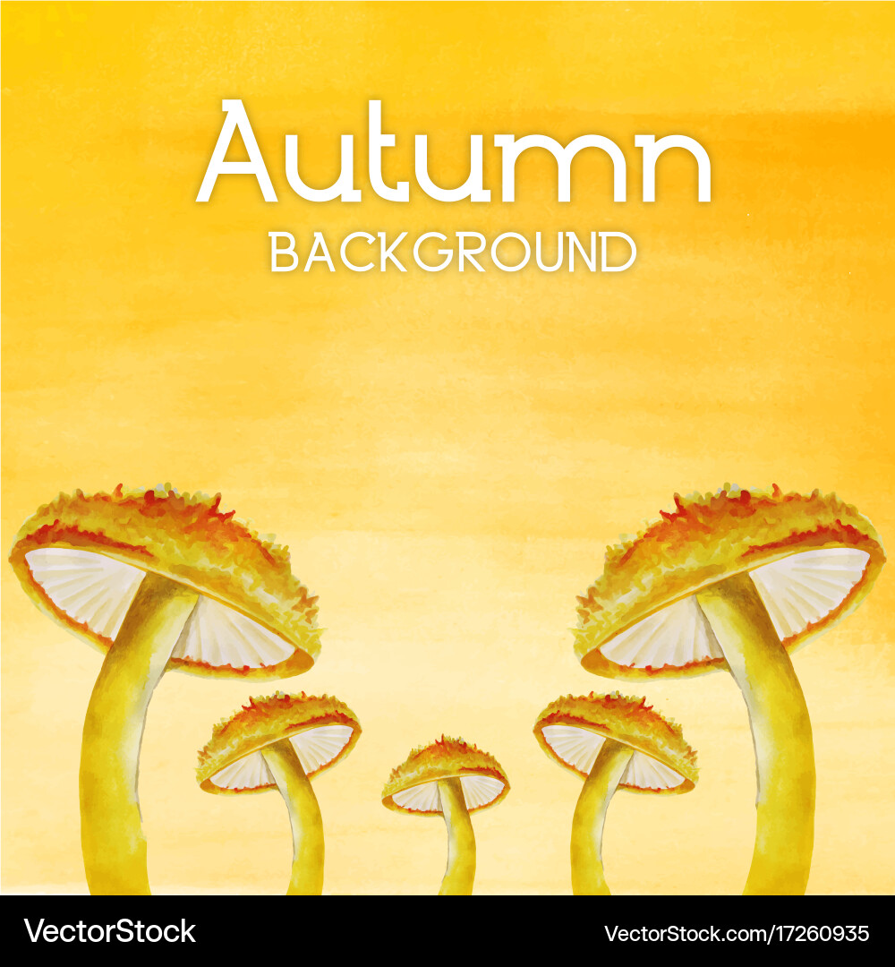 Autumn watercolor background Royalty Free Vector Image