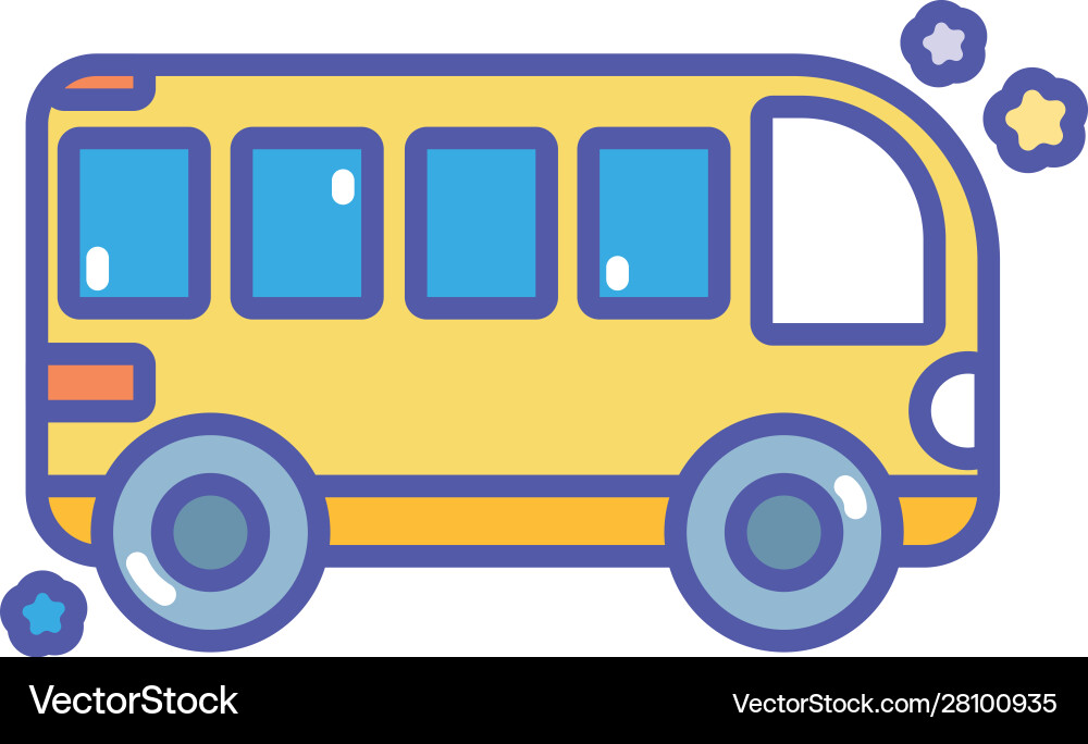 Back to school education transport bus Royalty Free Vector
