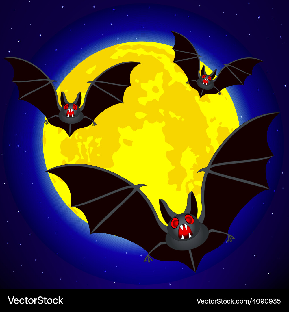 Bats and moon Royalty Free Vector Image - VectorStock