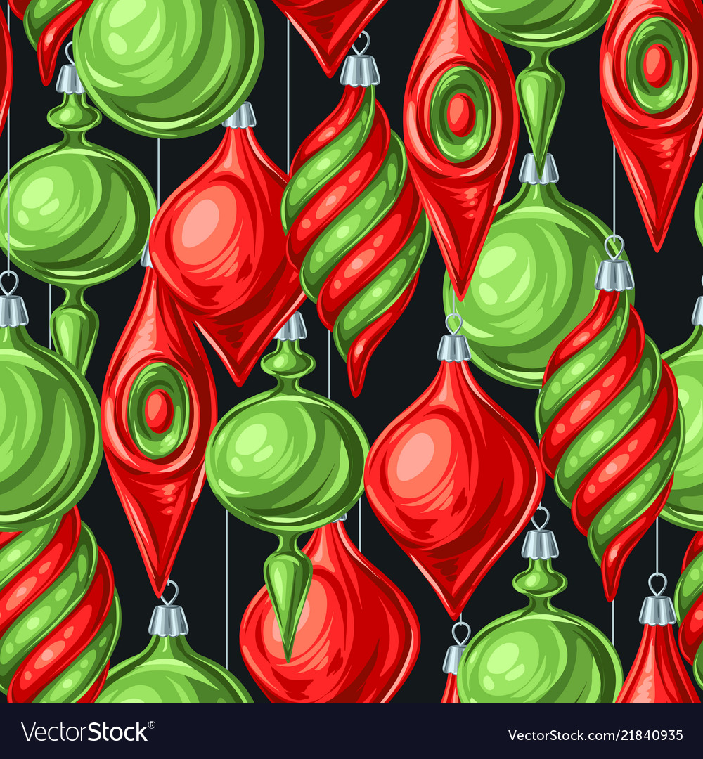 Christmas seamless pattern with balls Royalty Free Vector