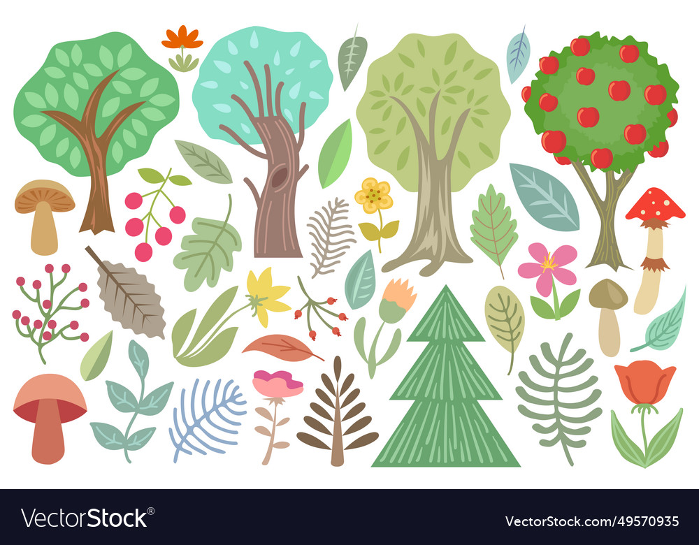 Forest trees Royalty Free Vector Image - VectorStock
