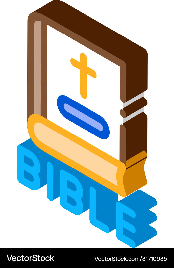 Holy bible christians isometric icon Royalty Free Vector