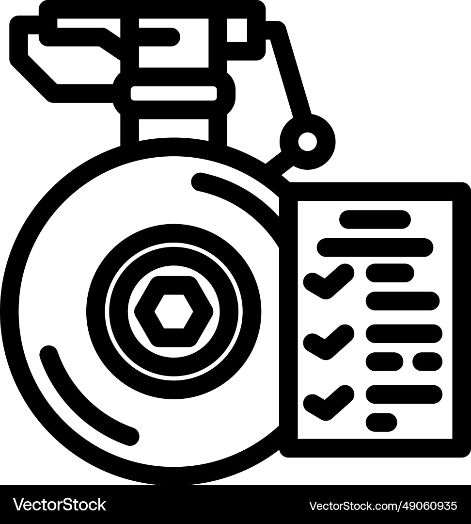 Landing gear check aircraft line icon Royalty Free Vector