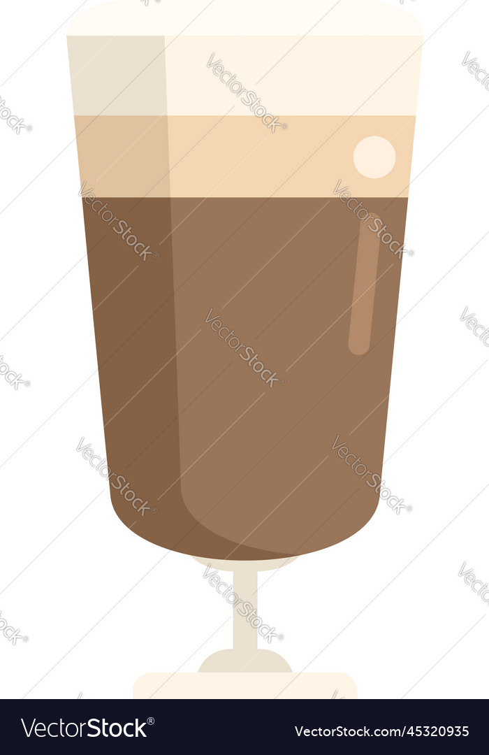 Mocha latte icon flat glass cafe Royalty Free Vector Image