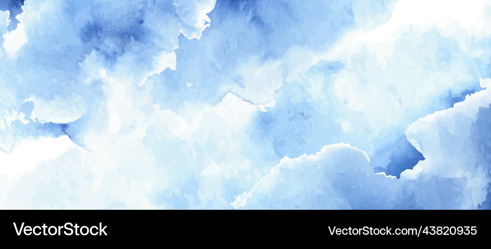 Monochrome blue white watercolor texture soft Vector Image