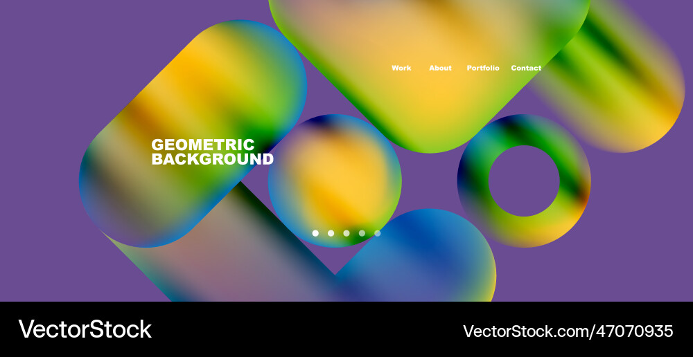 Round shapes and circles with liquid gradients Vector Image
