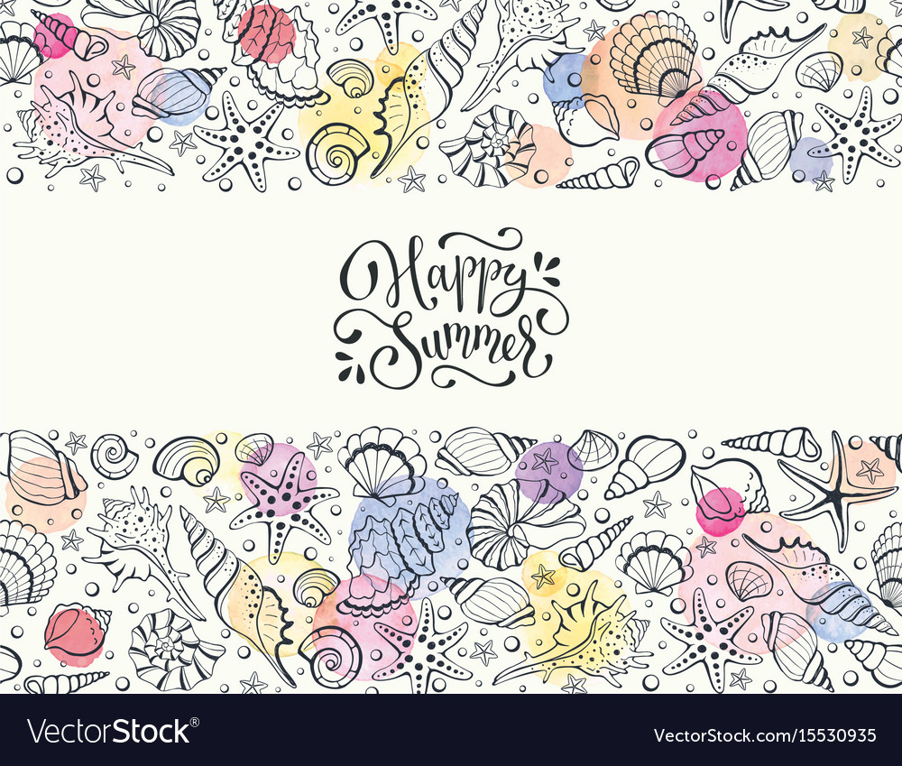 Sea shells pattern Royalty Free Vector Image - VectorStock