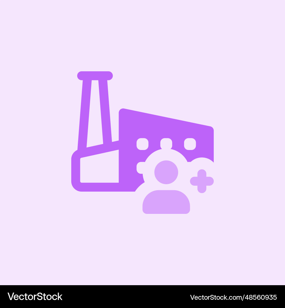 Smokestack-equipped vast manufacturing building Vector Image