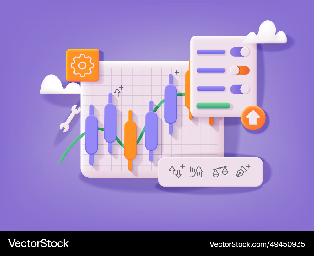 Stocks market graph chart on web pages trading Vector Image
